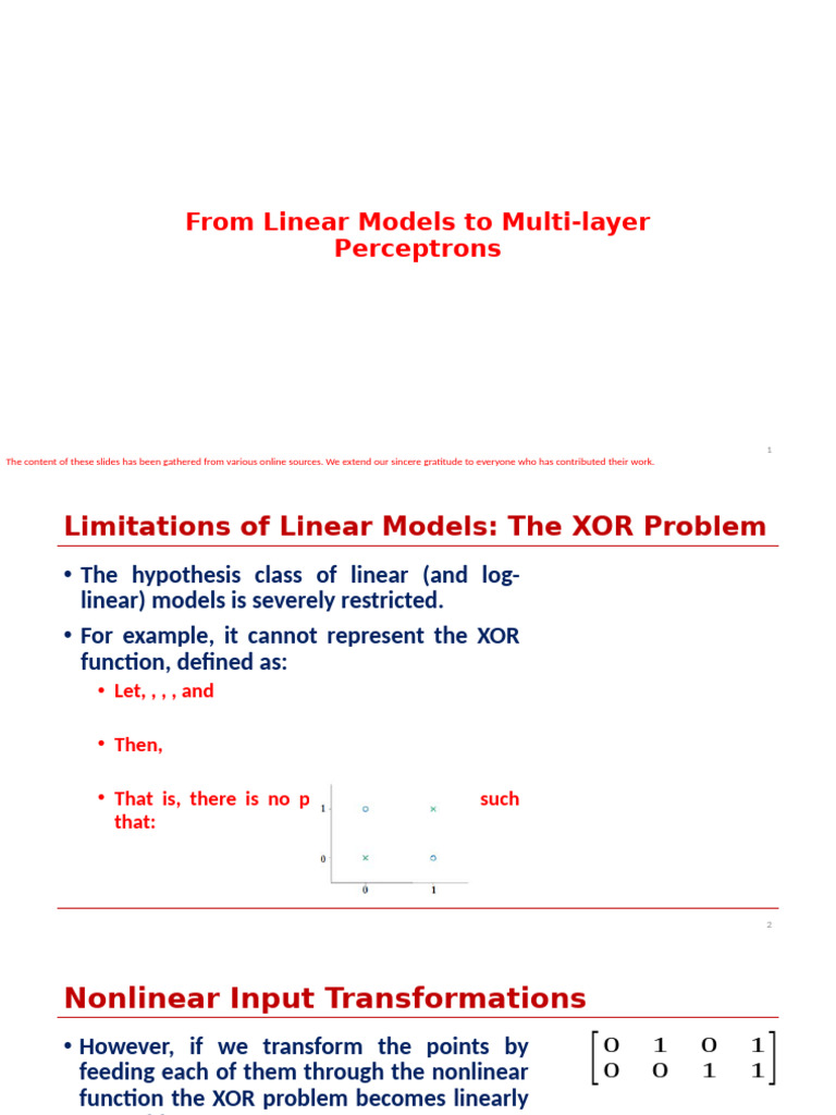 5 - From Linear Models To Multi-Layer Perceptrons | PDF | Dendrite | Statistical Classification