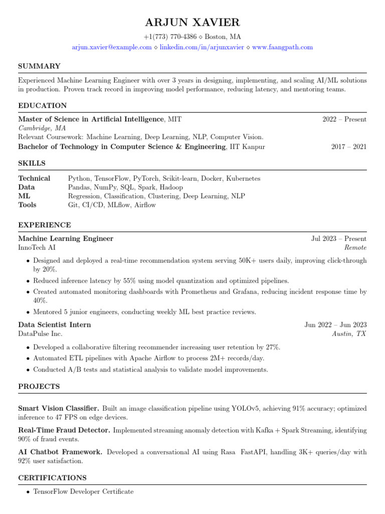 FAANGPath Simple Template 2 | PDF | Machine Learning | Artificial ...