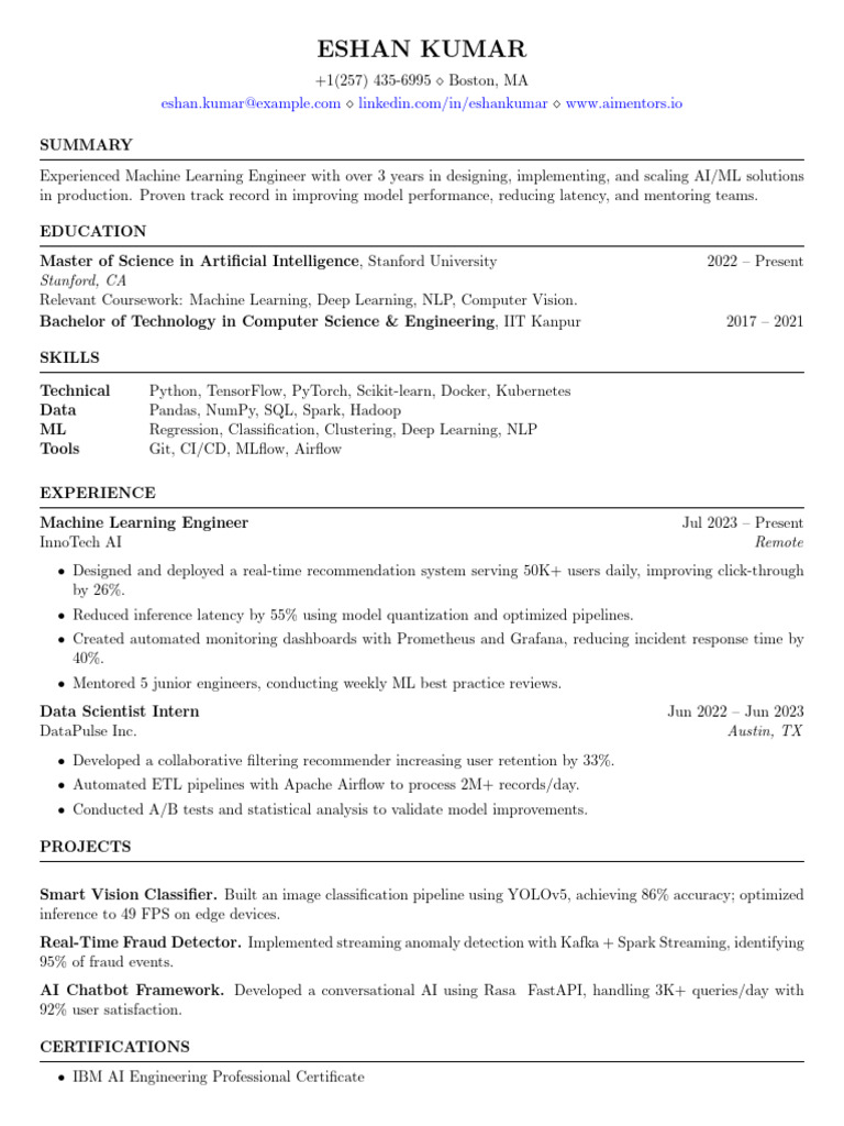 FAANGPath Simple Template 2 | PDF | Machine Learning | Artificial ...