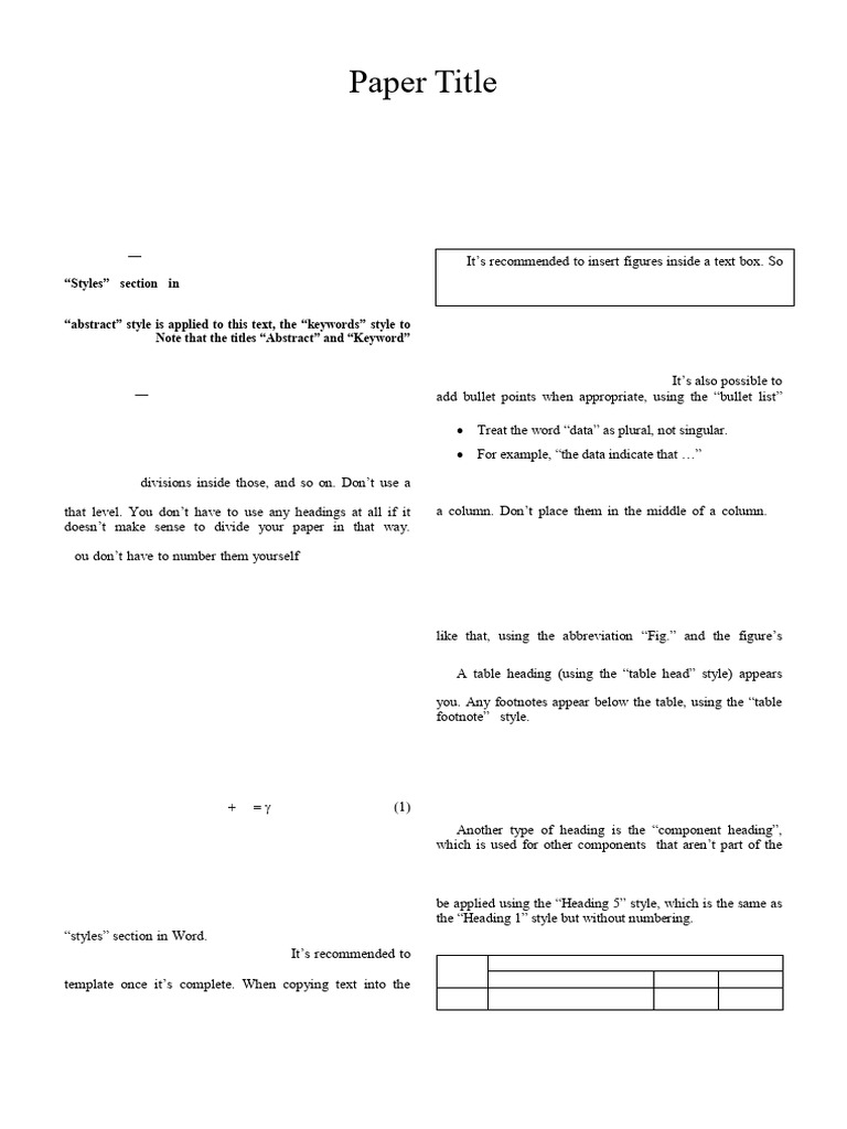 IEEE Paper Formatting Guide | PDF | Note (Typography) | Times New Roman