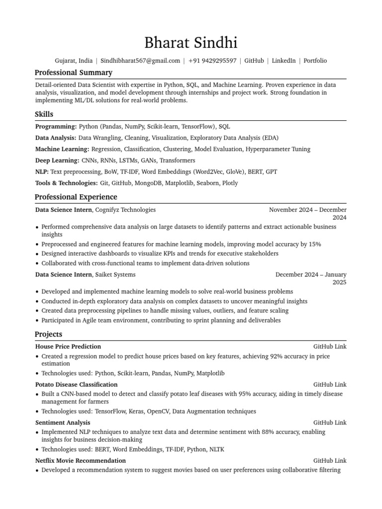 RenderCV EngineeringResumes Theme | PDF | Data Science | Machine Learning