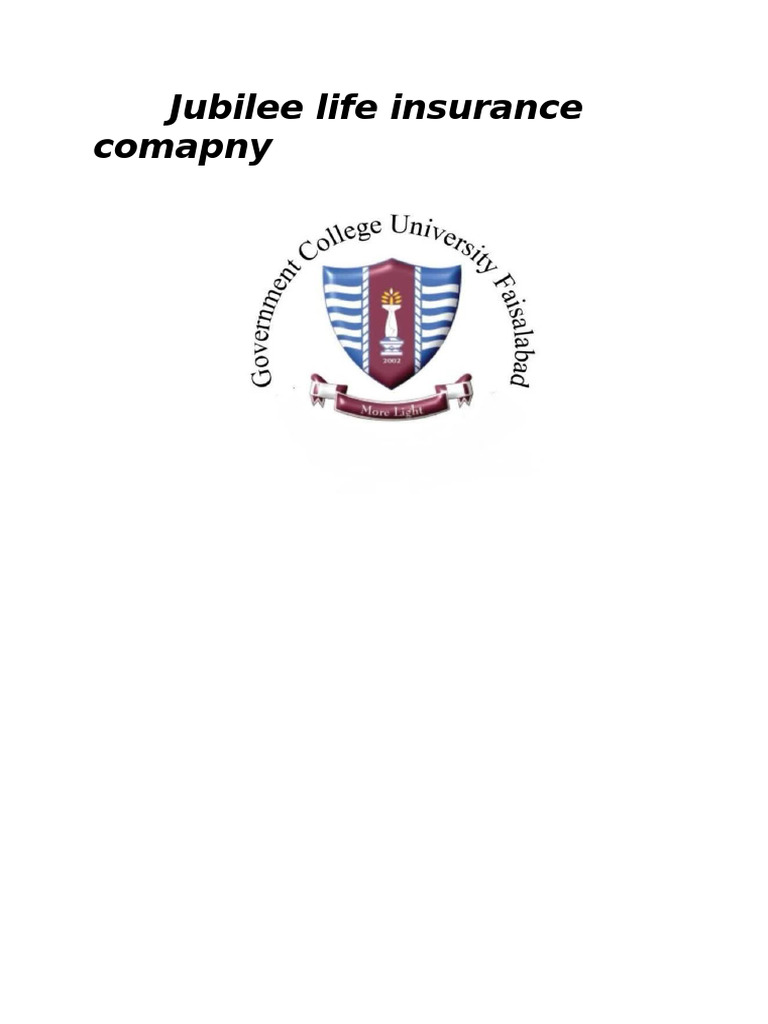 Jubilee Life Insurance Comapny | PDF