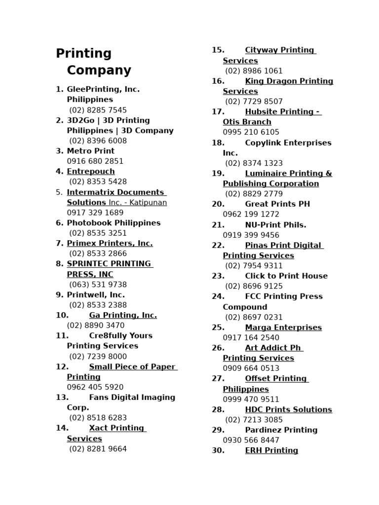 Printing Company | PDF | Written Communication | Communication Design