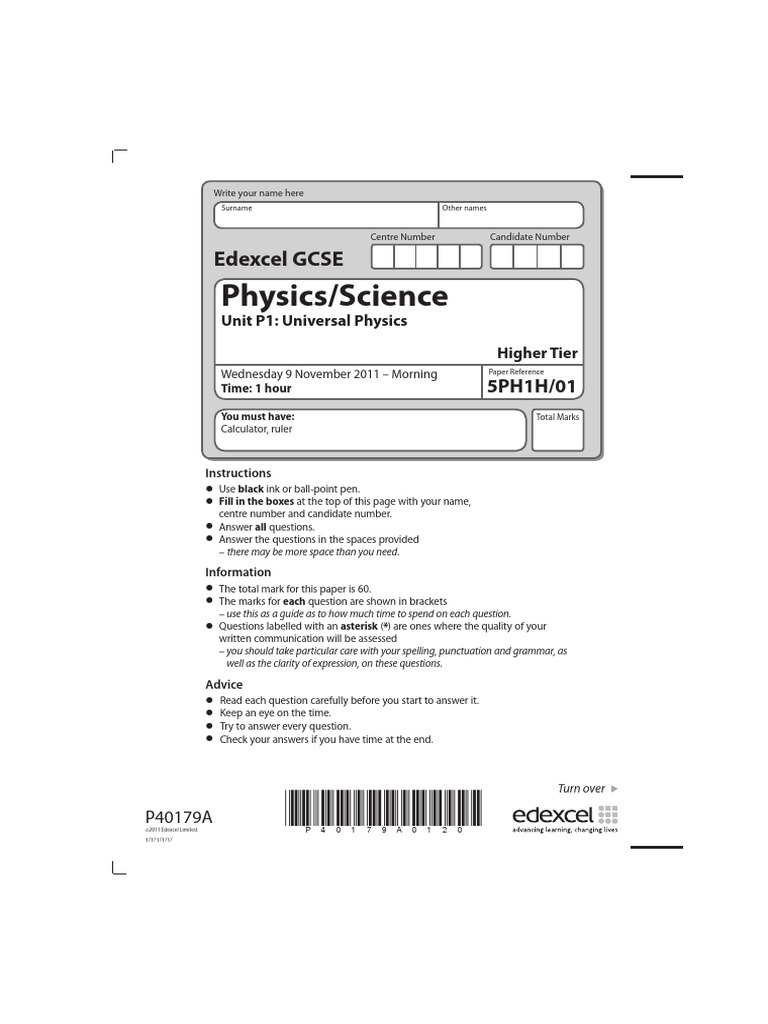 November 2013 QP - Unit P1 (H) Edexcel Physics GCSE | PDF | Frequency ...