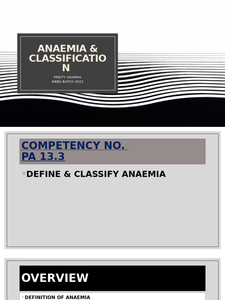 Anaemia & Classification | PDF