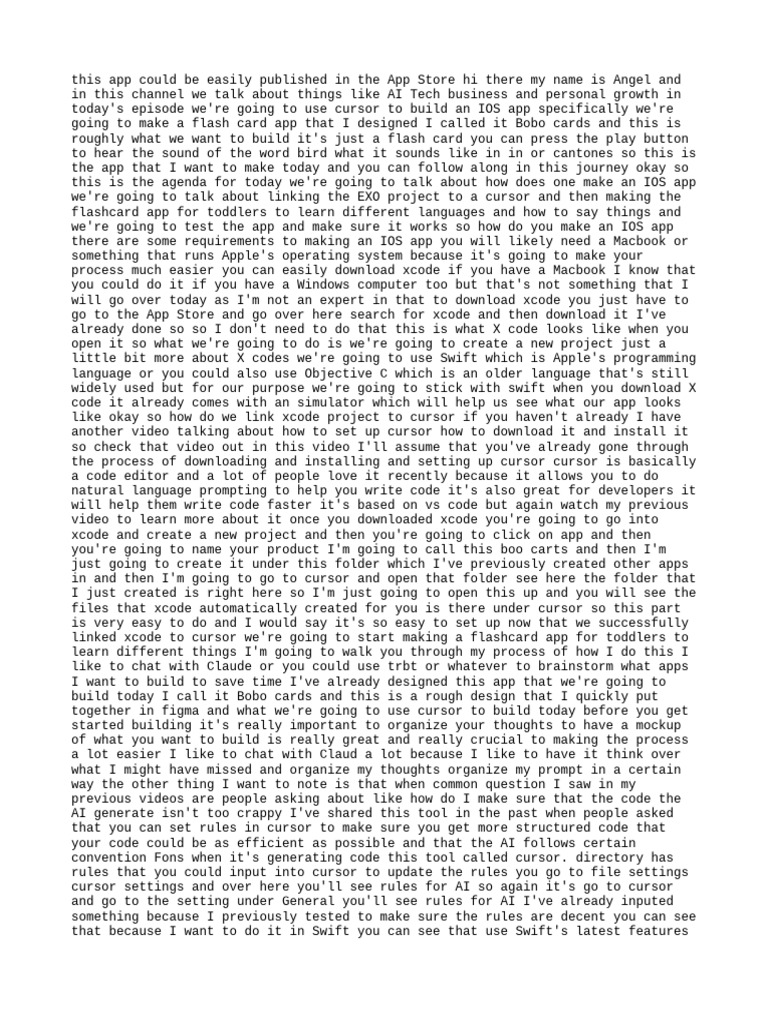 I Made An IOS App With Cursor and It's Super Fun | PDF | Xcode | Ios