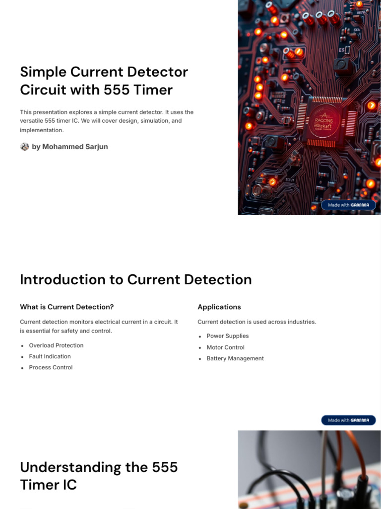 Simple Current Detector Circuit With 555 Timer | PDF