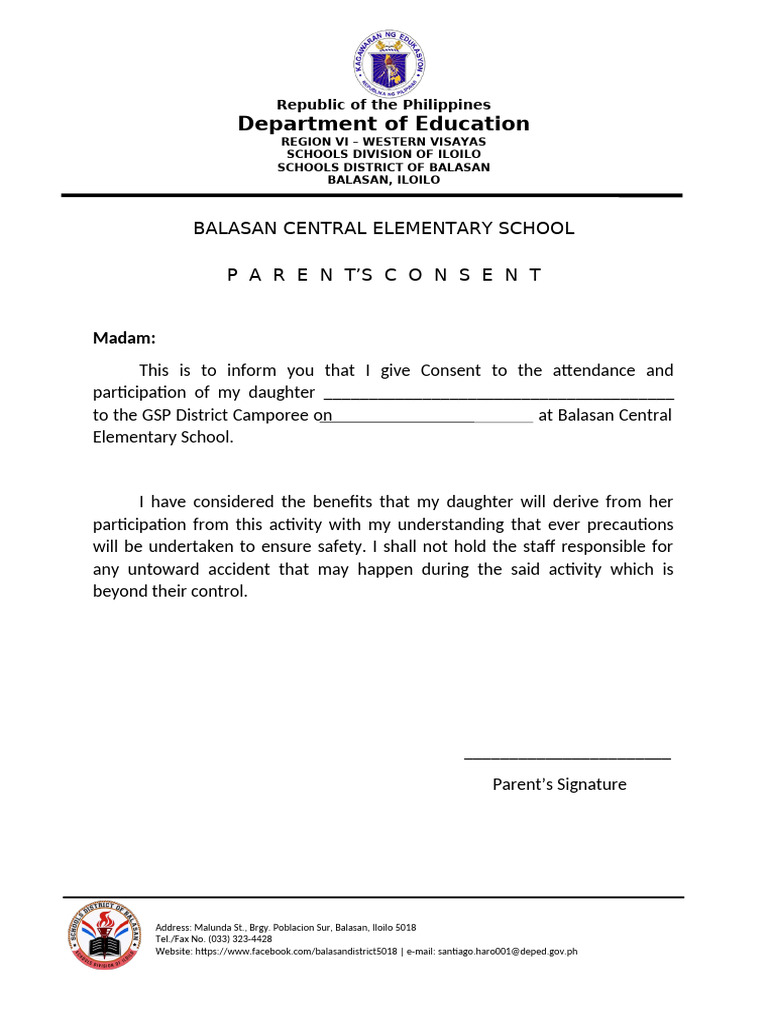 Parent Consent for GSP Camporee | PDF