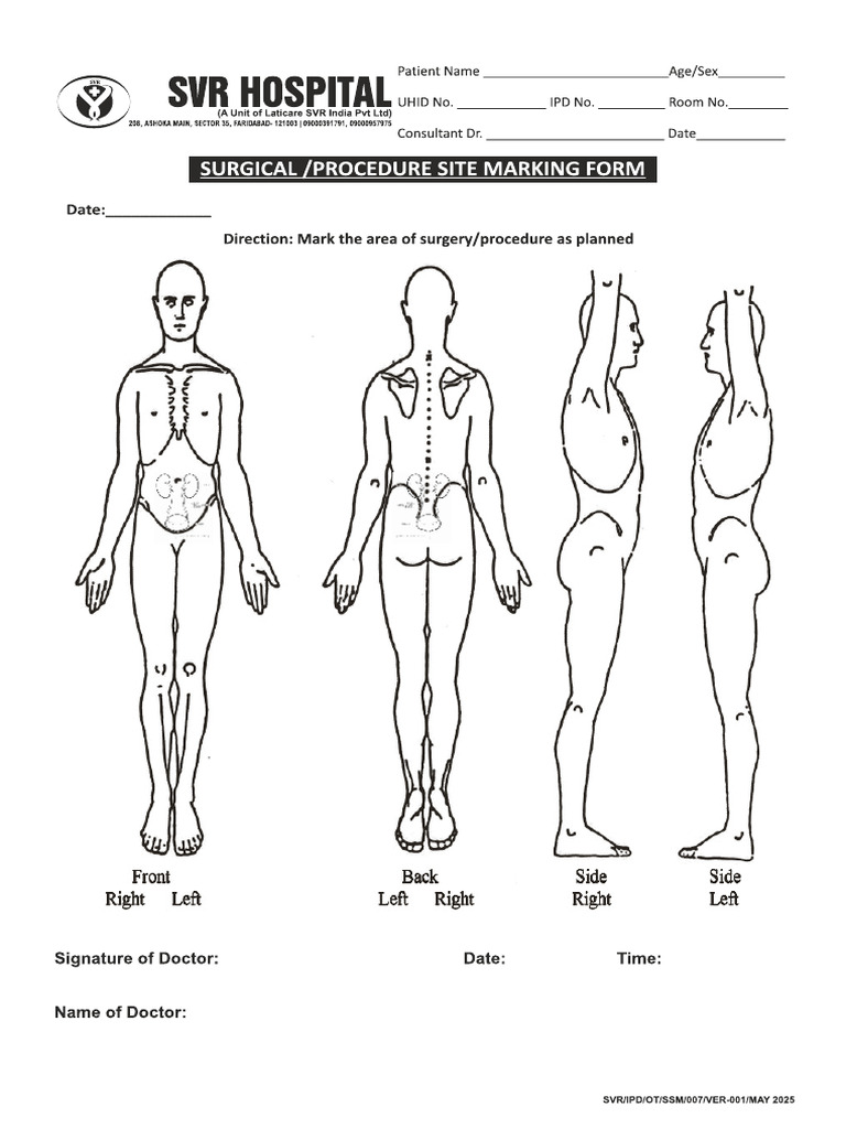 Surgical & Procedures Site Marking Form | PDF