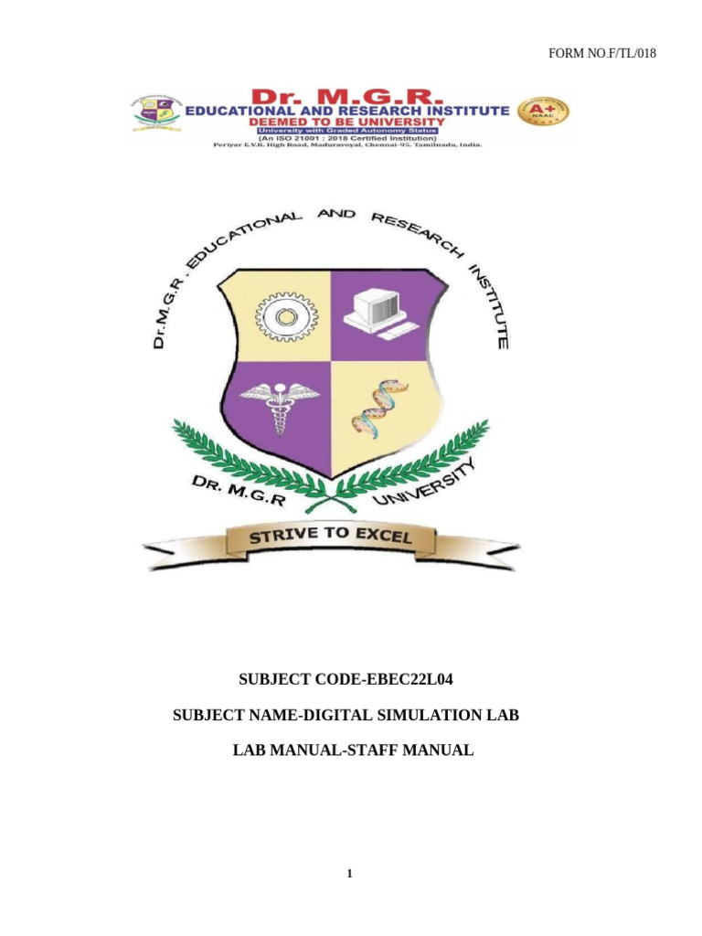 Digital Simulation Lab Manual for ECE | PDF | Discrete Fourier ...