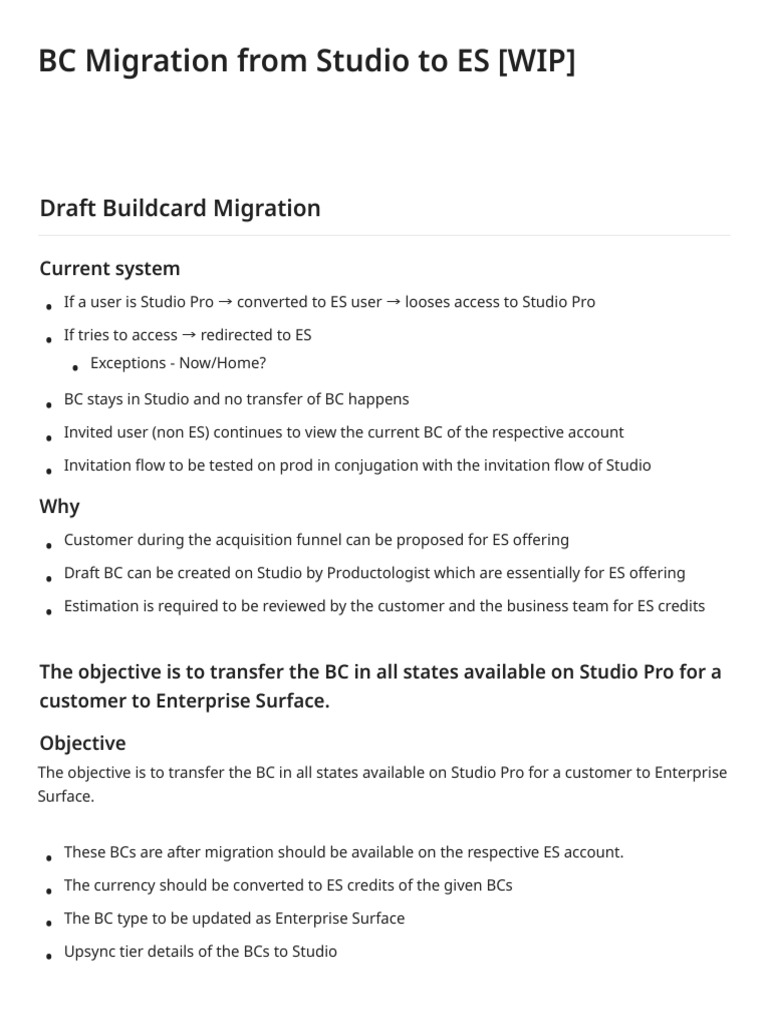BC Migration from Studio to Enterprise Surface | PDF | Computing