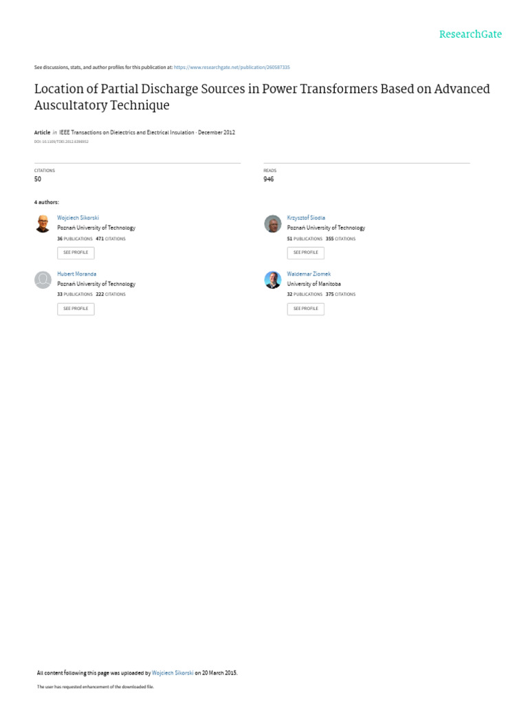 Location of Partial Discharge Sources in Power Transformers Based On ...