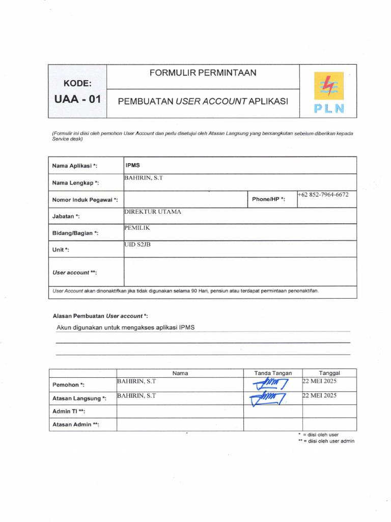 Form Sso Nama Pegawai | PDF
