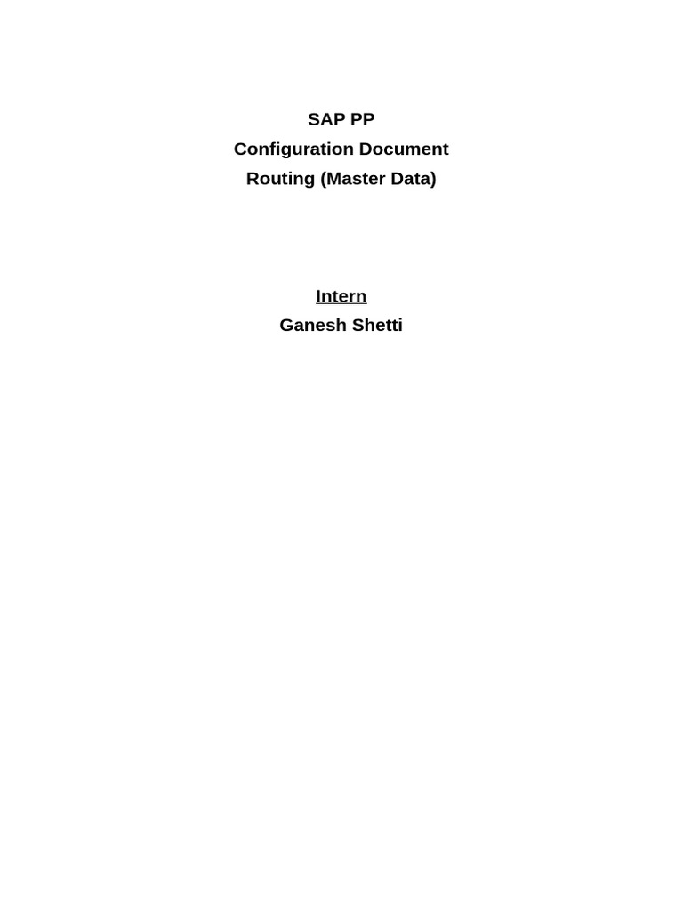 SAP PP Routing Configuration Guide | PDF | Routing | Computing