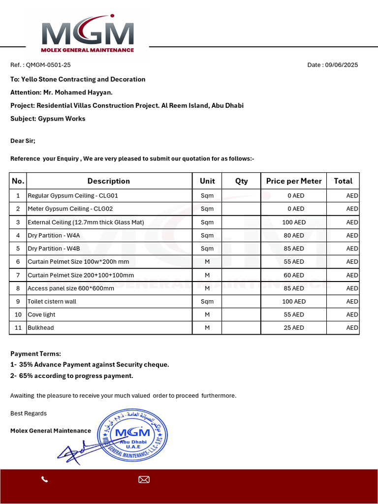Quote 0501 25 Villas Al Reem Island | PDF