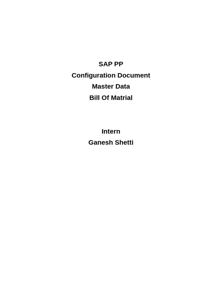 BOM Configuration in SAP PP Guide | PDF | Computing