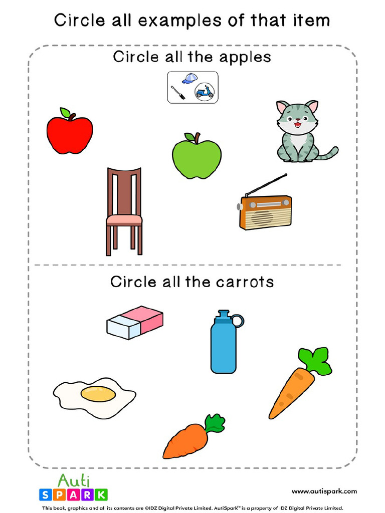 Circle the Fruits and Vegetables 6 | PDF