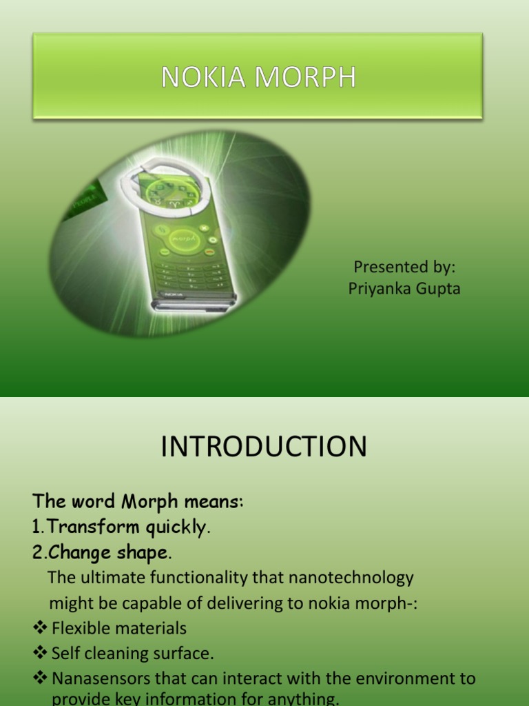 Nokia Morph: Nanotech Innovations | PDF | Nanowire | Zinc Oxide