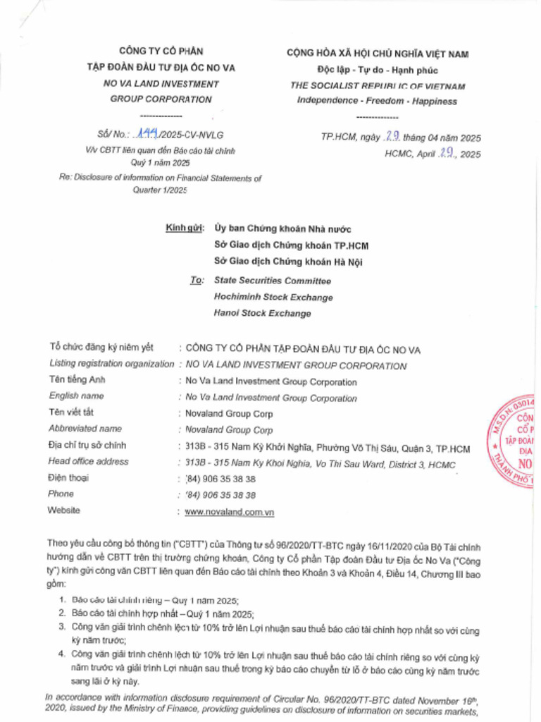 NVL 25Q1 BCTC M | PDF