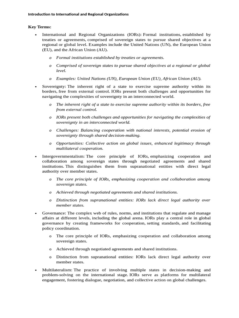 Overview of International Organizations | PDF | World Trade ...