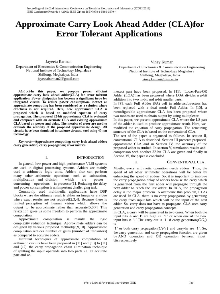 2018-Approximate Carry Look Ahead Adder (CLA) For ETA - Newone.22222 ...