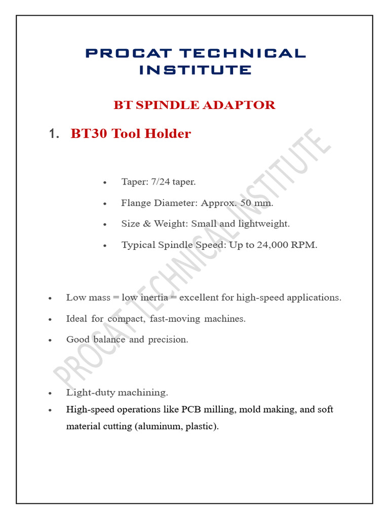 Difference Between BT Spindles | PDF