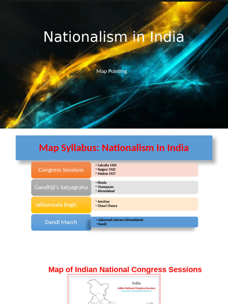 Nationalism in India Map Quiz | PDF