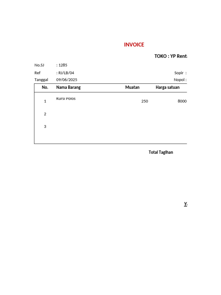 Invoice Sekolah Muhammadiah | PDF