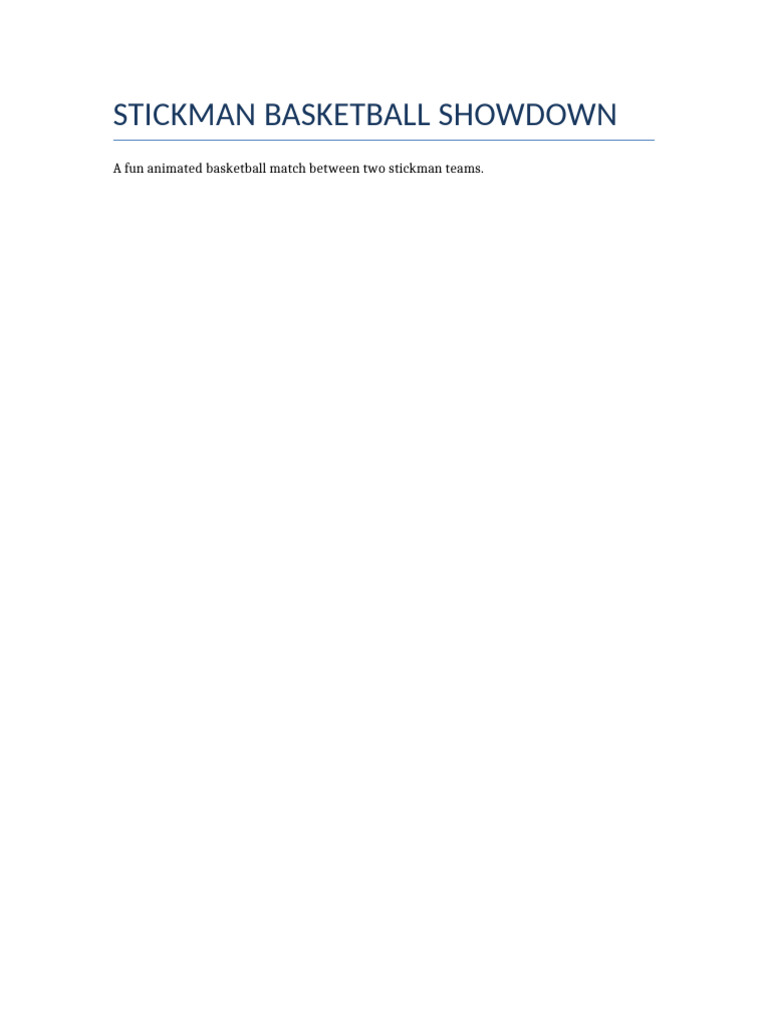 Stickman Basketball Showdown Animation | PDF | Animation | Ball Games