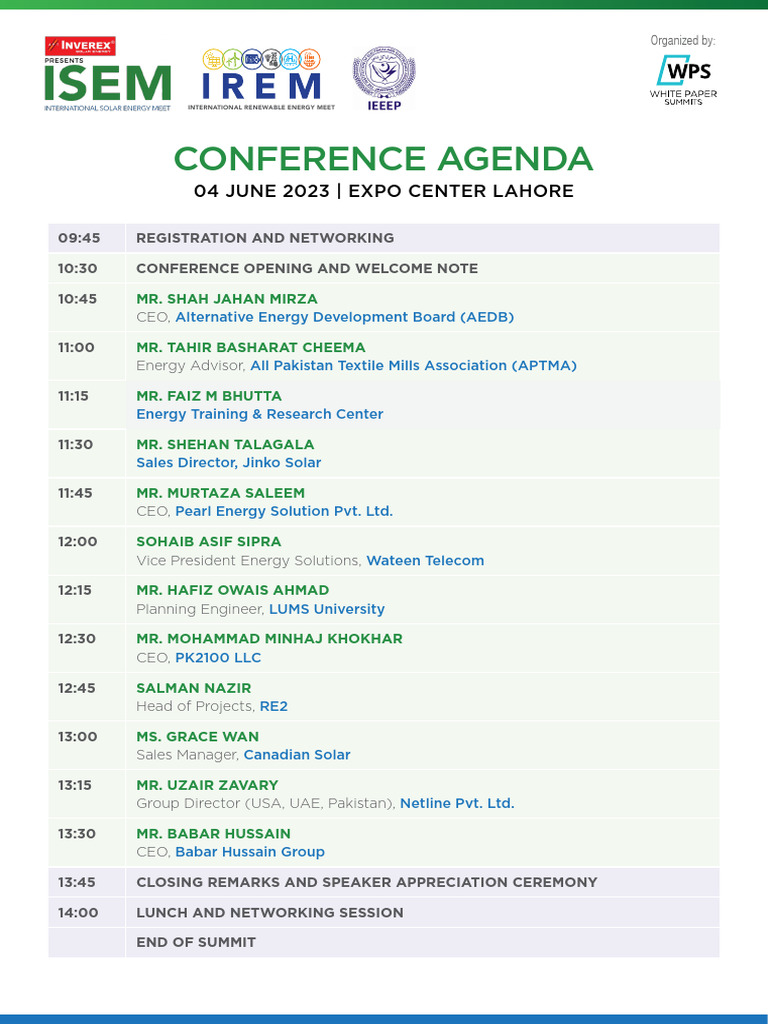 IREM ISEM Conference Agenda 2023 | PDF