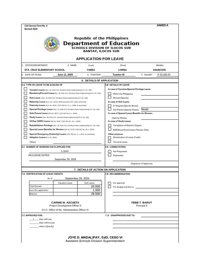 FORM 6 Teaching and Non Teaching Outside FINAL New Version Maam Carmie ...