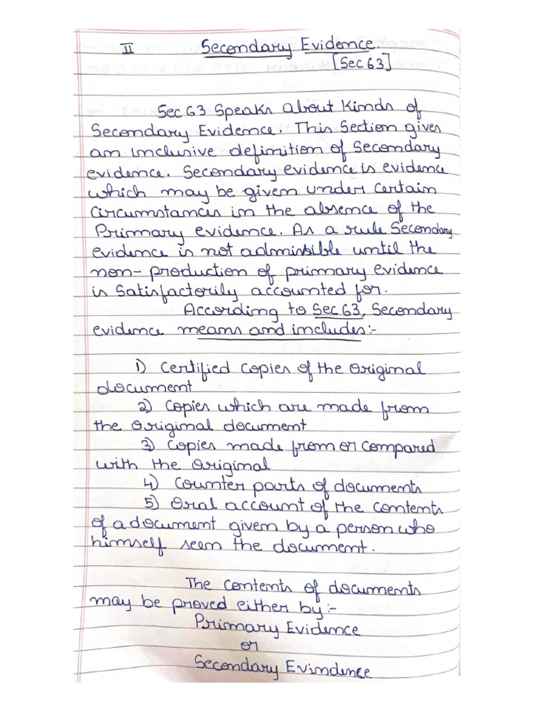 Secondary Evidence | PDF