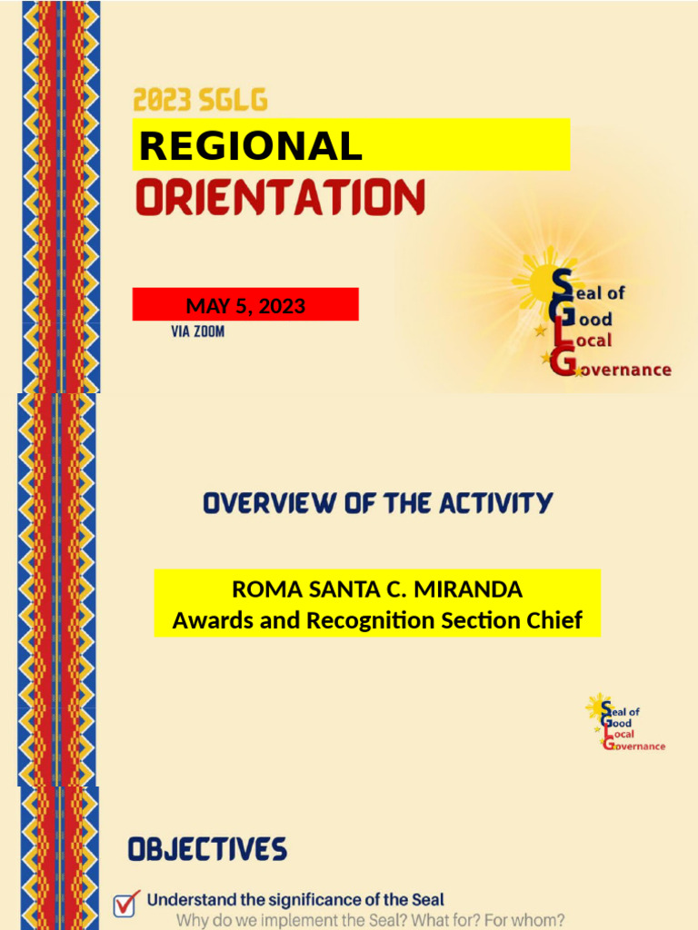 SGLG Regional Presentx | PDF