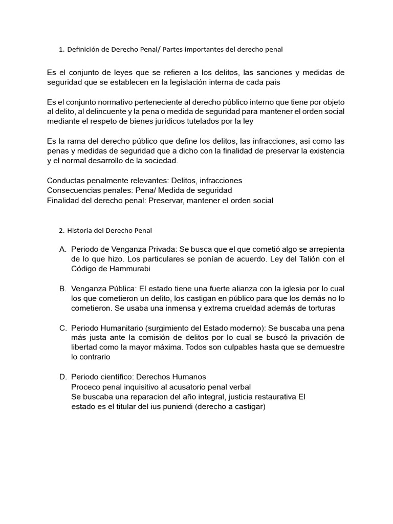 Guia Examen Derecho Penal | PDF | Derecho penal | Castigos