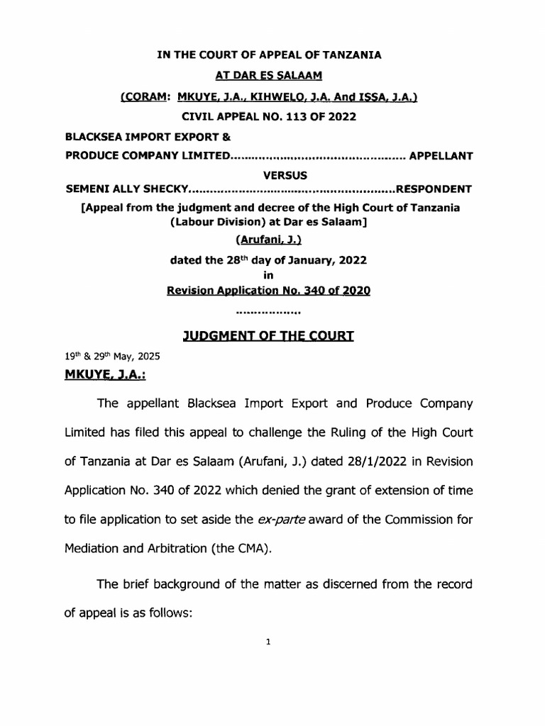 Judgment of The Court: Ex-Parte | PDF | Appeal | Ex Parte