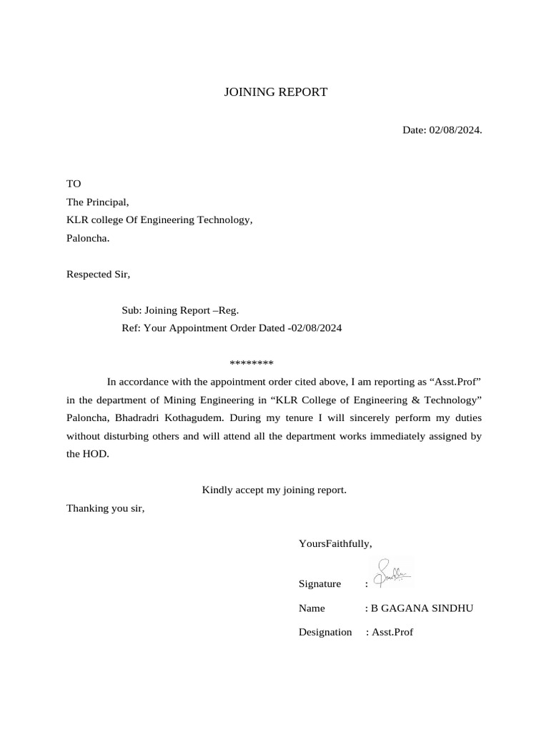 Joining Orders Gagana Sindhu | PDF