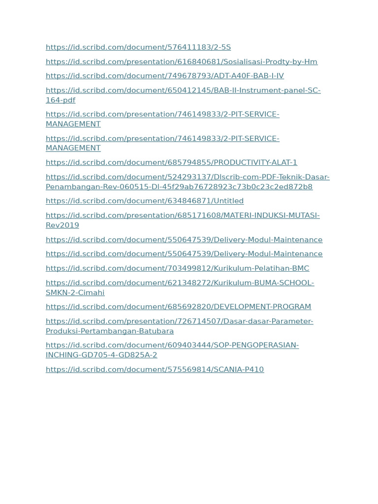 Bahan link materi scribd untuk di download | PDF