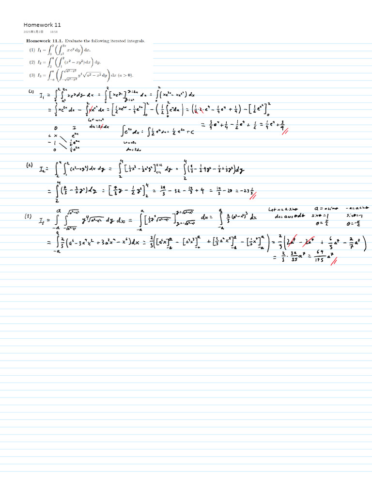 Calculus With Exercises B Homework 11 | PDF