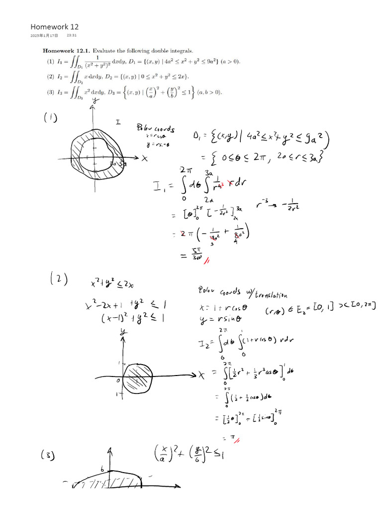 Calculus With Exercises B Homework 12 | PDF