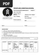 Grade 4 Mathematics Test Term 4 2022 | PDF | Volume | Mathematics