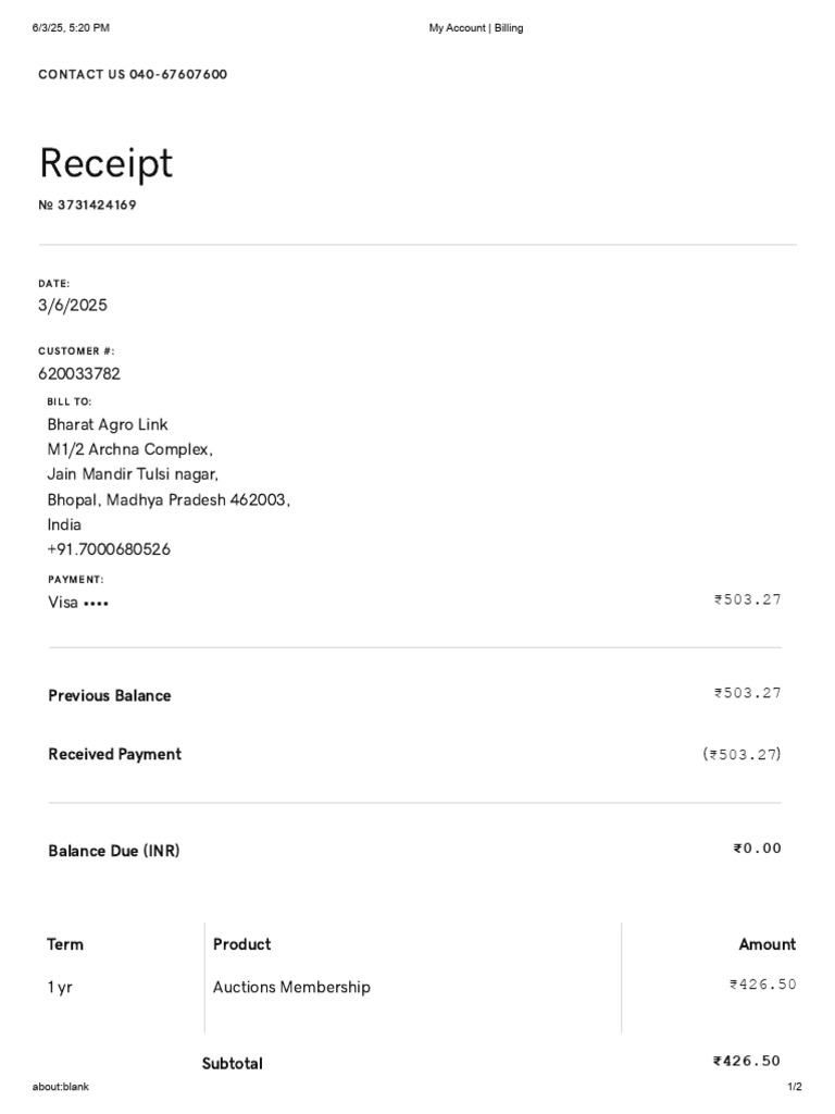 Invoice Auction Membership | PDF