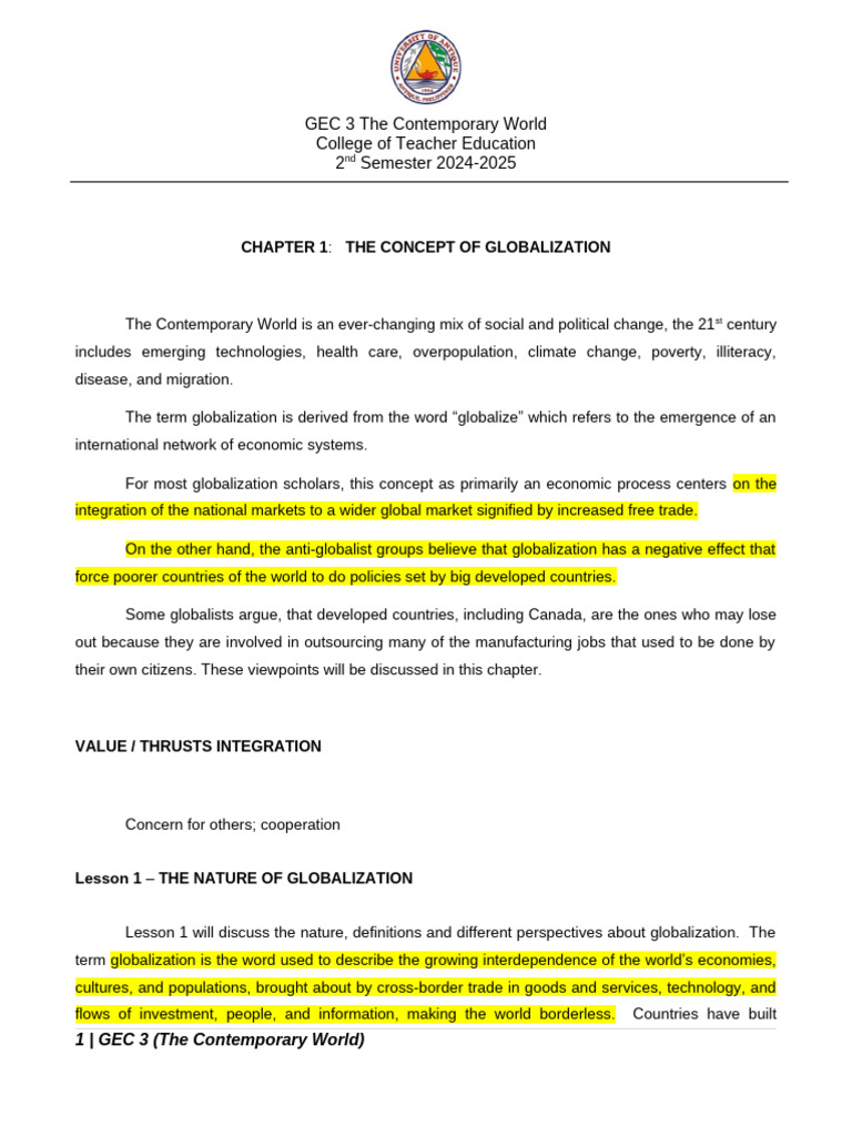 Module in Gec 3 in Use 3 | PDF | Globalization | World Systems Theory