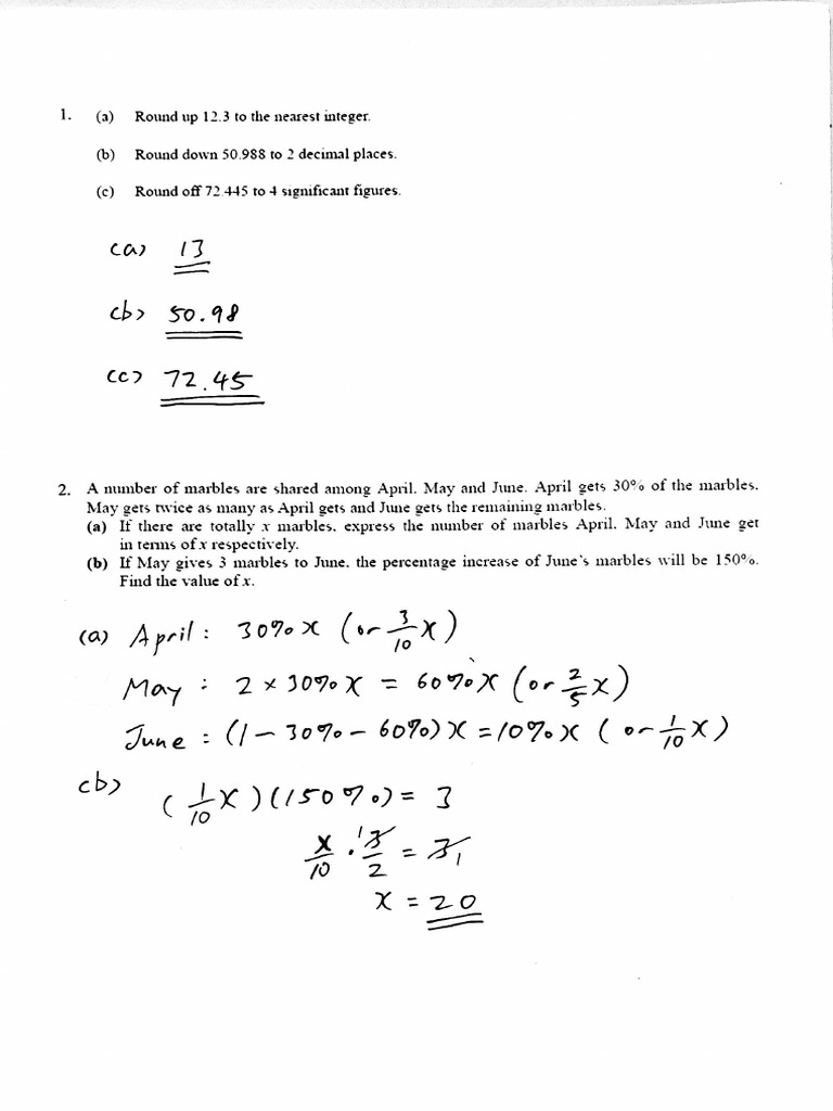 S1 Final Exam Paper 1 Mock Solution | PDF