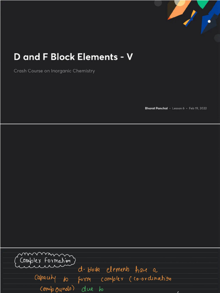 D and F Block Elements V With Anno | PDF