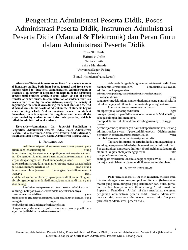 Administrasi Dan Supervisi Pendidikan Minggu 4 Kel. 10 | PDF