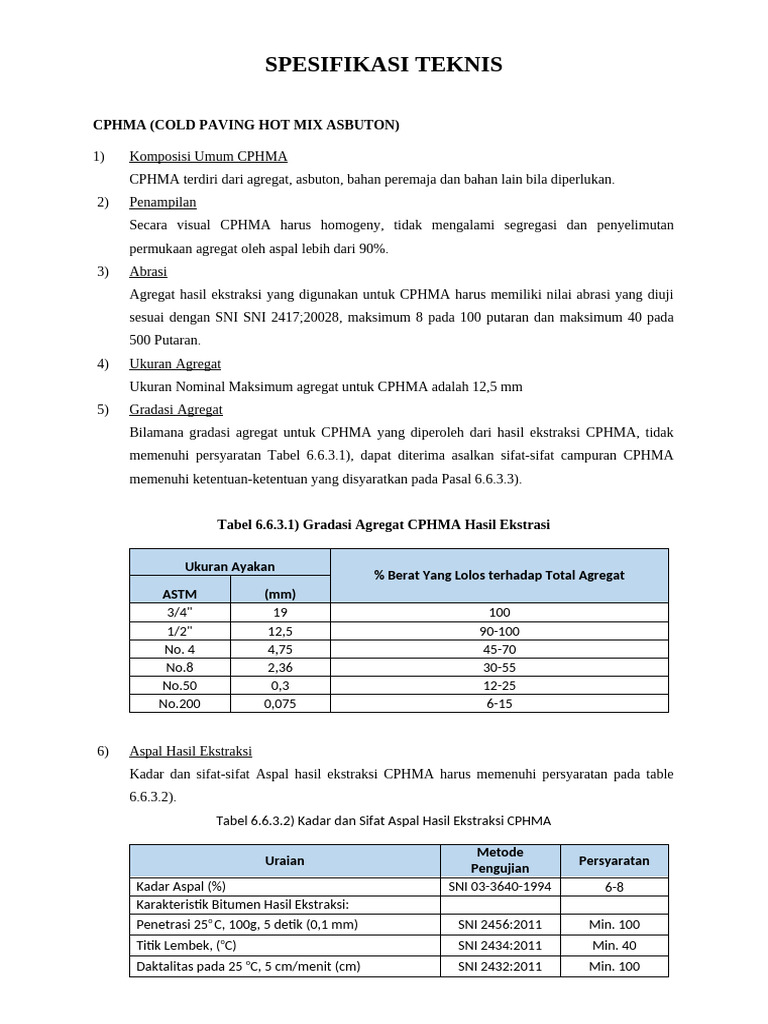 Spesifikasi Cphma e Katalog | PDF