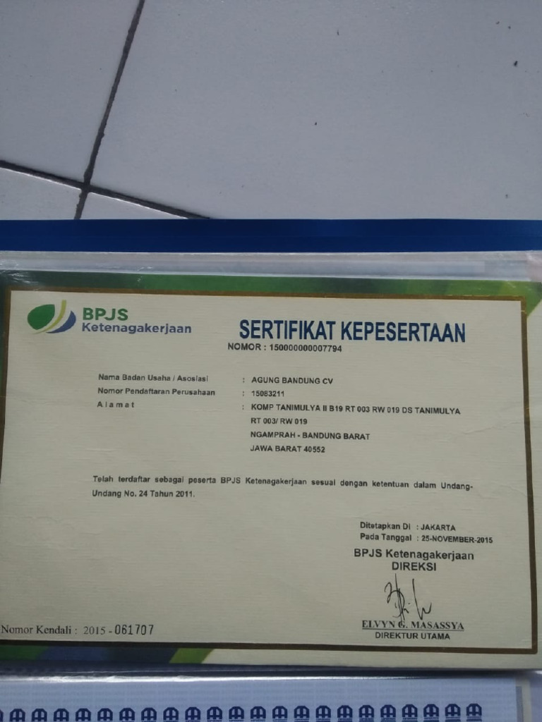 15 - BPJS Ketenagakerjaan - CV Agung Bandung | PDF
