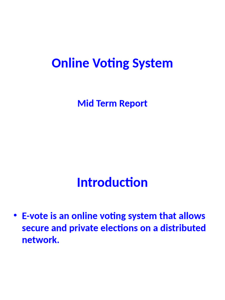 Formatted Online Voting Presentation | PDF