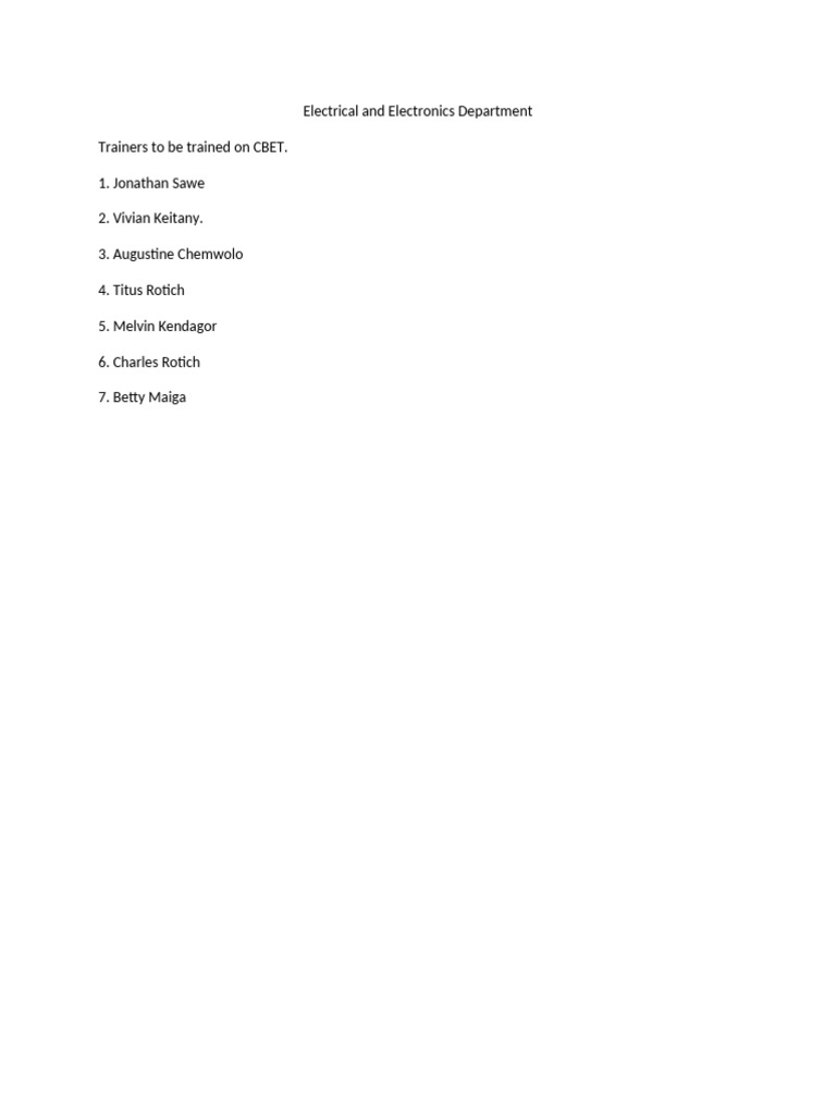 Cbet Training Electrical | PDF