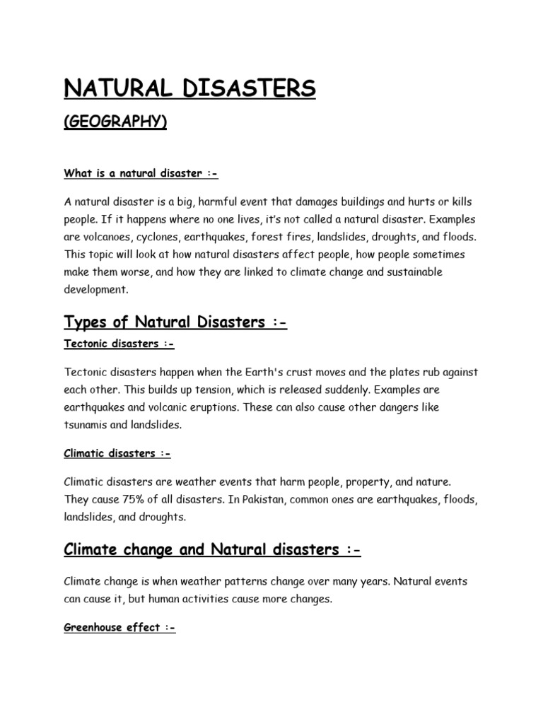 Natural Disasters (Geography) | PDF | Natural Disasters | Climate Change